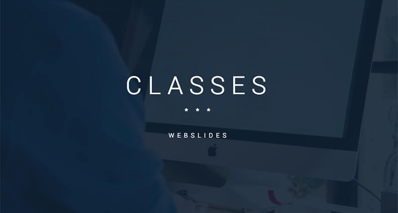 WebSlides Tutorial: Classes