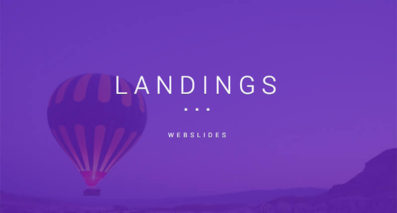 WebSlides Landings: Create your web presence easily